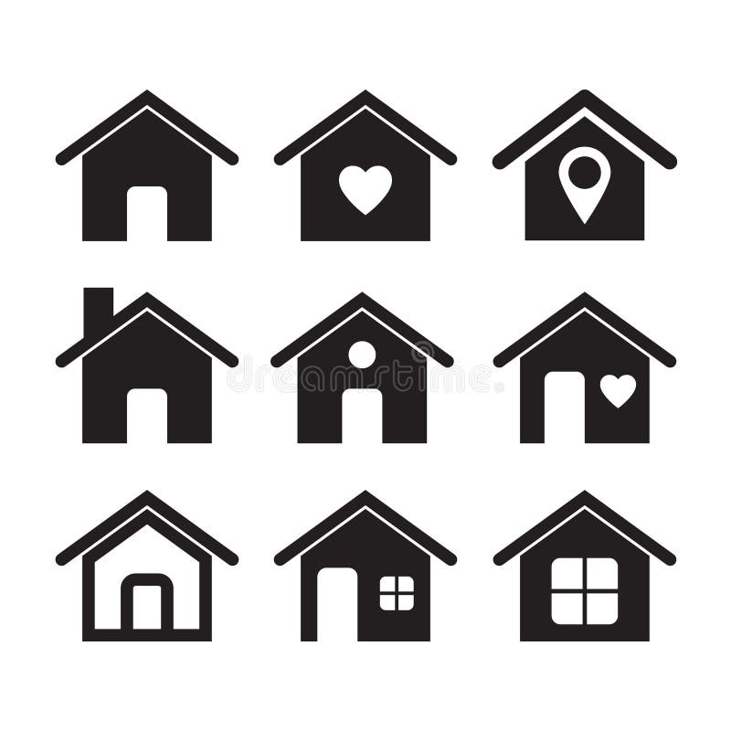 Home Icon Vector, House Icon. Home Symbol Vector Sign Isolated on White ...
