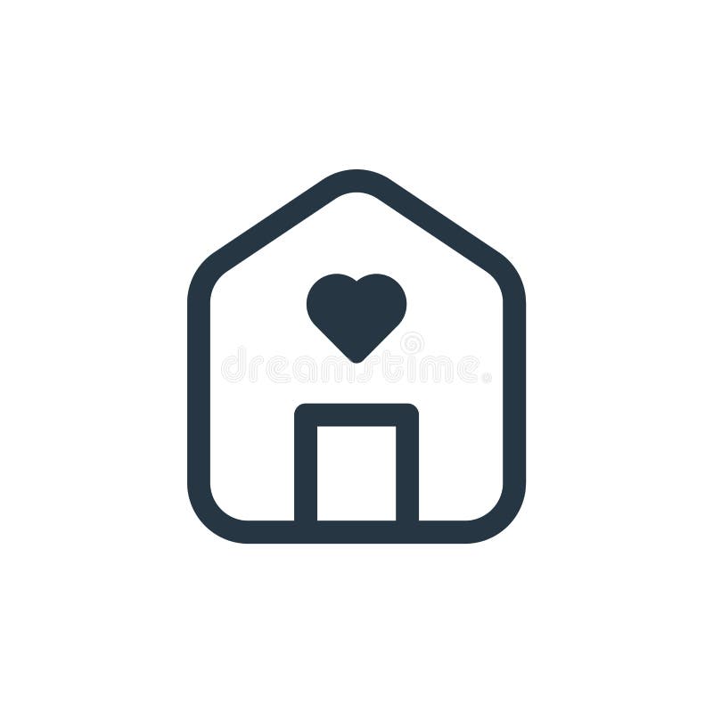 Home Icon Vector from Valentine Concept. Thin Line Illustration of Home ...