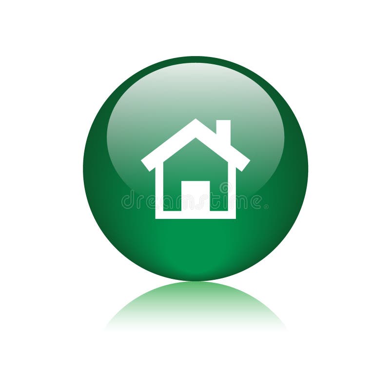 Home icon web button green stock illustration. Illustration of details ...