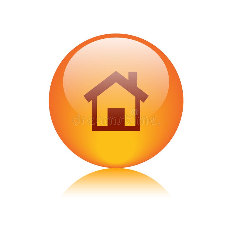 Home Icon Orange Round Button Stock Illustration - Illustration of sign ...