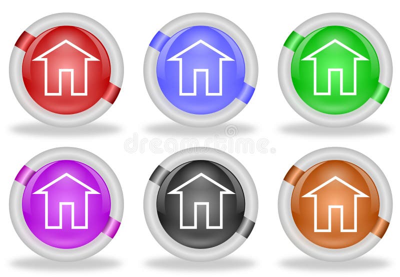 Home button icon stock vector. Illustration of gray, bubble - 6042014