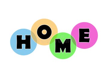 Home Icon with the Write Home Inside Colored Circles - Vector Stock ...