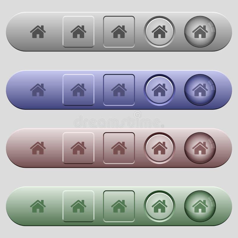 Home icons on menu bars stock illustration. Illustration of glossy ...