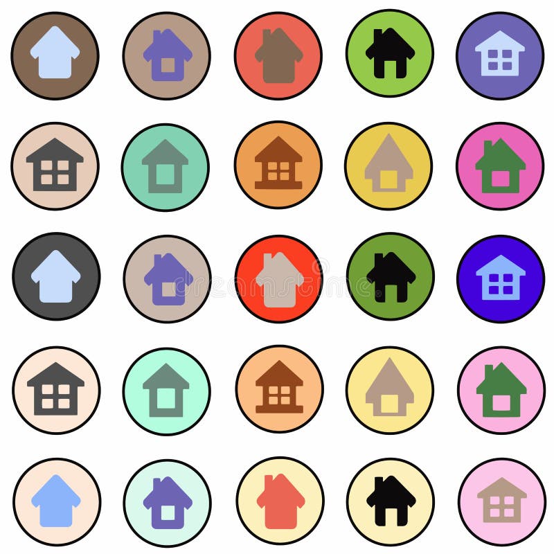 Home icons set vector stock vector. Illustration of structure - 92582459