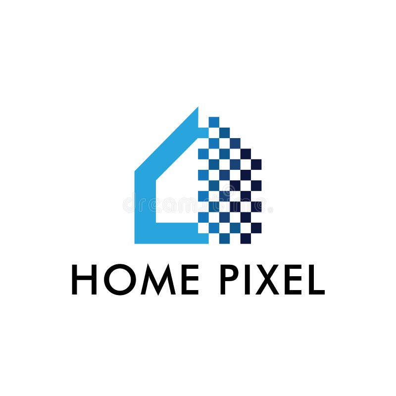 Home Pixel Building Logo Template Stock Vector - Illustration of modern ...