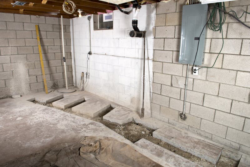 Home Improvement Basement Remodeling, Plumbing Stock Photo - Image of ...