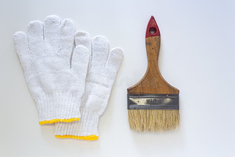 Home Improvement Basic Tools, Wall Painting Tools on White Background ...