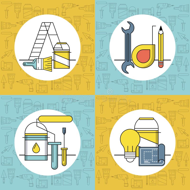 Home improvement concept stock vector. Illustration of emblems - 145522442