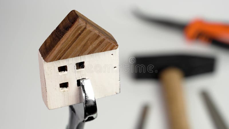 Home Improvement Concept. House Model in Wrench with Tools Stock ...