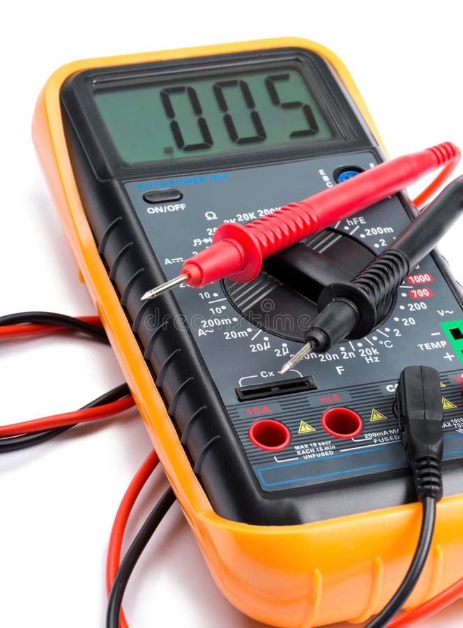 Electronic Multimeter with Cables Close-up Stock Photo - Image of ...