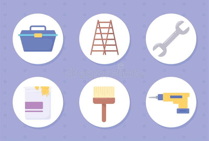 Crafting Tools Flat Design Vector Icons Collection Stock Vector ...