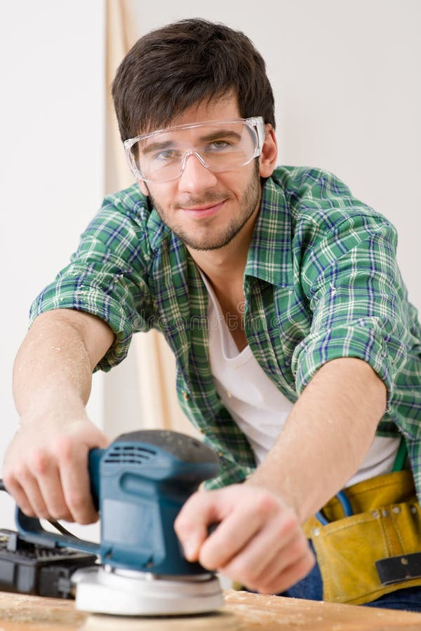 Handyman Carpenter Mature Carry Wooden Beam Stock Image - Image of ...