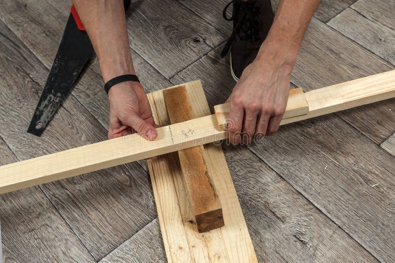 Home Improvement, Saw, Timber and Ruler on Wooden Floor Stock Image ...