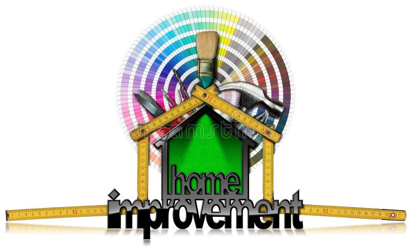 Home Improvement Sign with Meter Tool Stock Illustration - Illustration ...