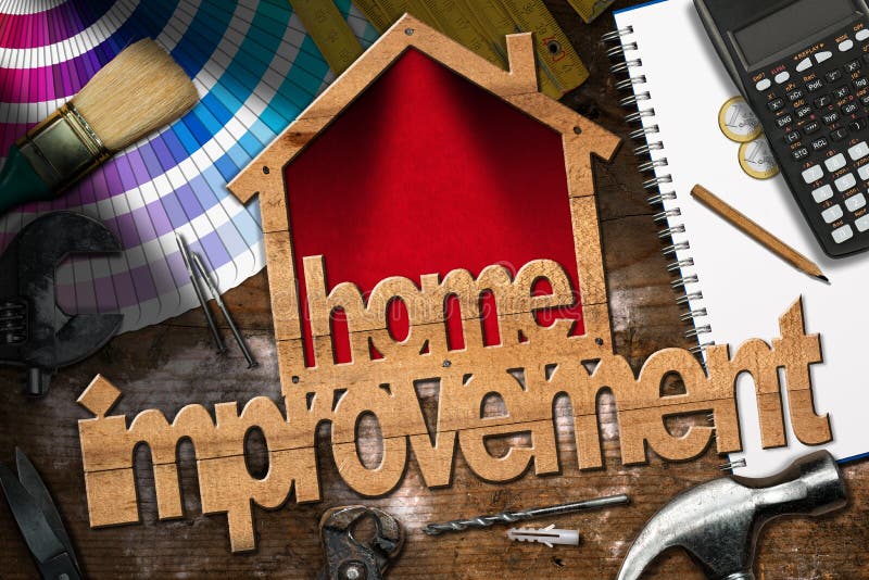 Home Improvement Symbol with Work Tools Stock Photo - Image of model ...