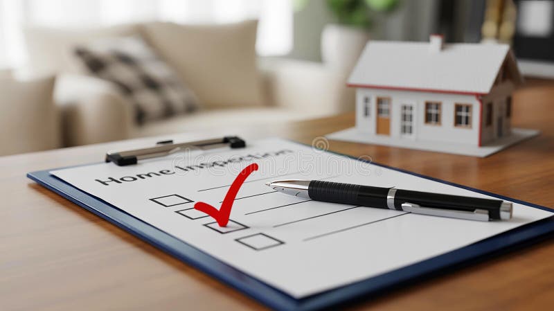 Home Inspection Checklist with a Checklist and Model House Stock ...