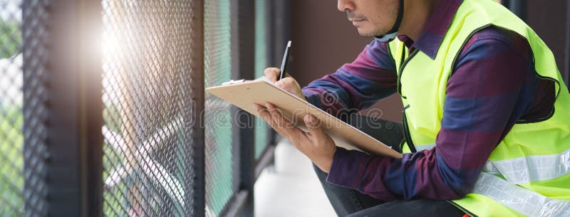 Inspection Consultancy. Inspector Checking Material of Balcony and ...