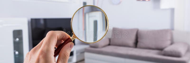 Home Inspection Using Magnifying Glass Stock Photo - Image of living ...