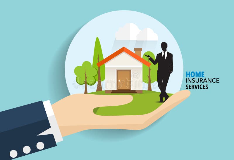 Home Insurance Business Service. Vector Illustration Concept of Stock ...