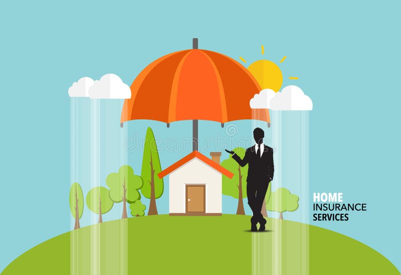 Home Insurance Business Service. Vector Illustration Concept of Stock ...