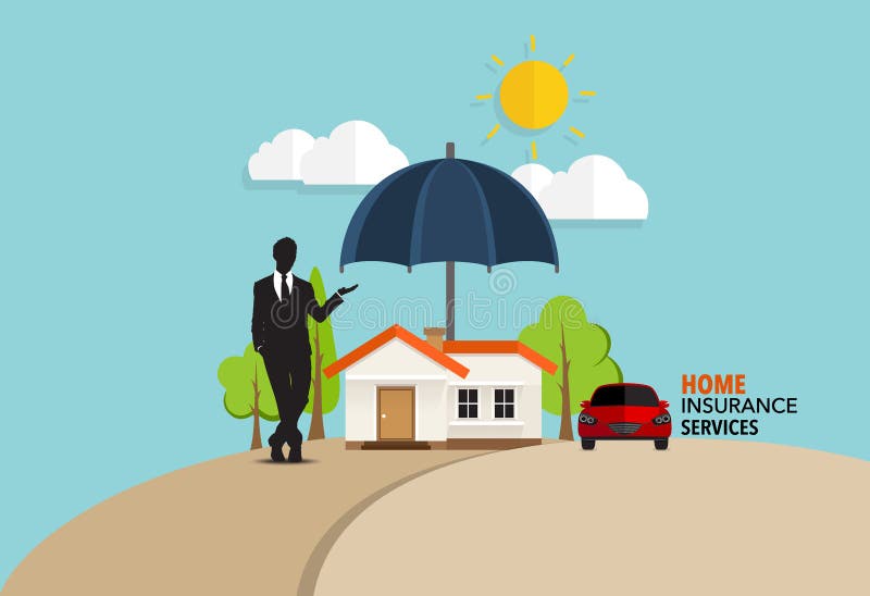 Home Insurance Business Service. Vector Illustration Concept of Stock ...