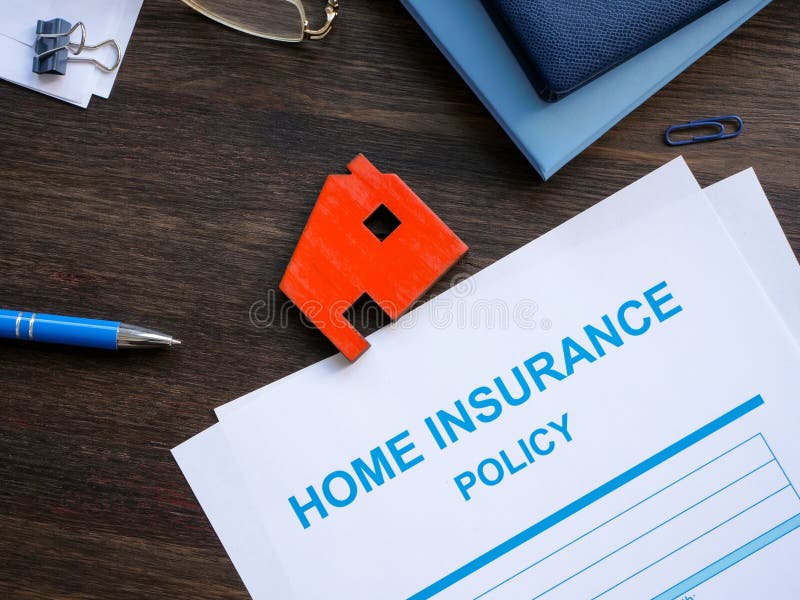 Home Insurance. Policy and Model of House. Stock Image - Image of ...