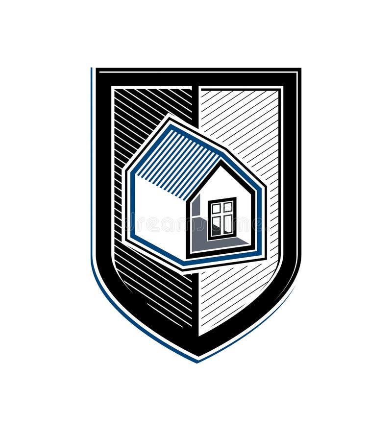 Home Insurance Vector Conceptual Icon, Protection Shield with Si Stock ...