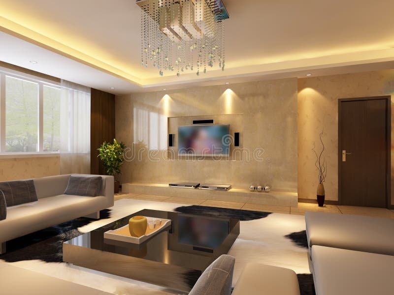 Home interior 3d rendering stock illustration. Illustration of ...