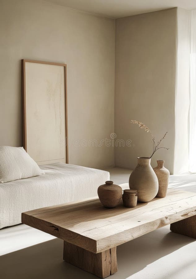 Home Interior Design in Japanese Style of Modern Living Room with White ...