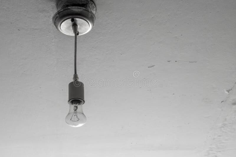 Home Interior, a Light Bulb on the Ceiling. Stock Image - Image of ...