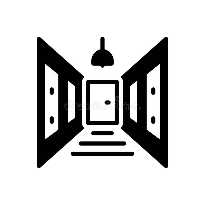 Black Solid Icon for Corridor, Hall and Entrance Stock Vector ...
