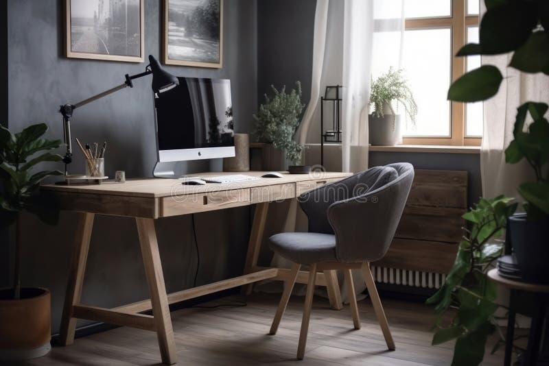 Home Interior of a Room with a Comfortable Designer Workplace ...