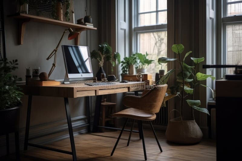 Home Interior of a Room with a Comfortable Designer Workplace ...