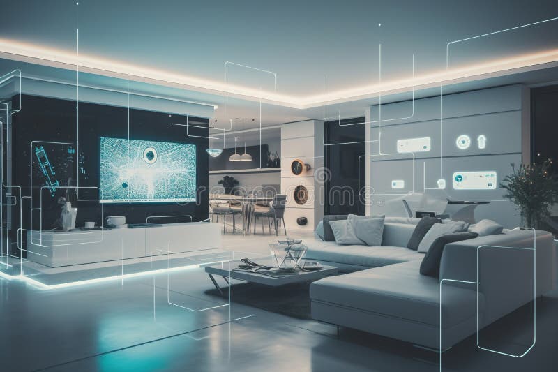 Home Interior, Showcasing Smart Home Technology and AI-driven ...