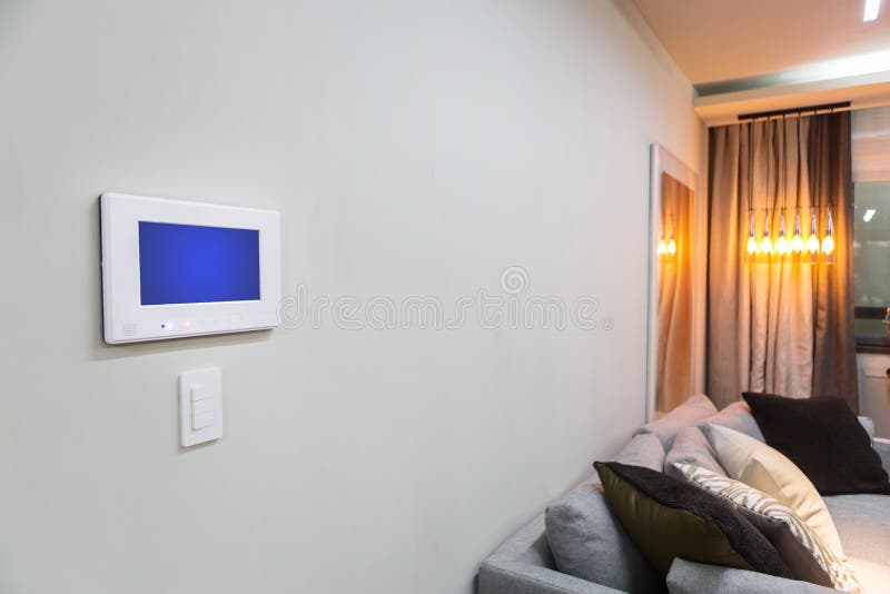 Home Interior with a Smart Home Control Console or Air Conditioning ...