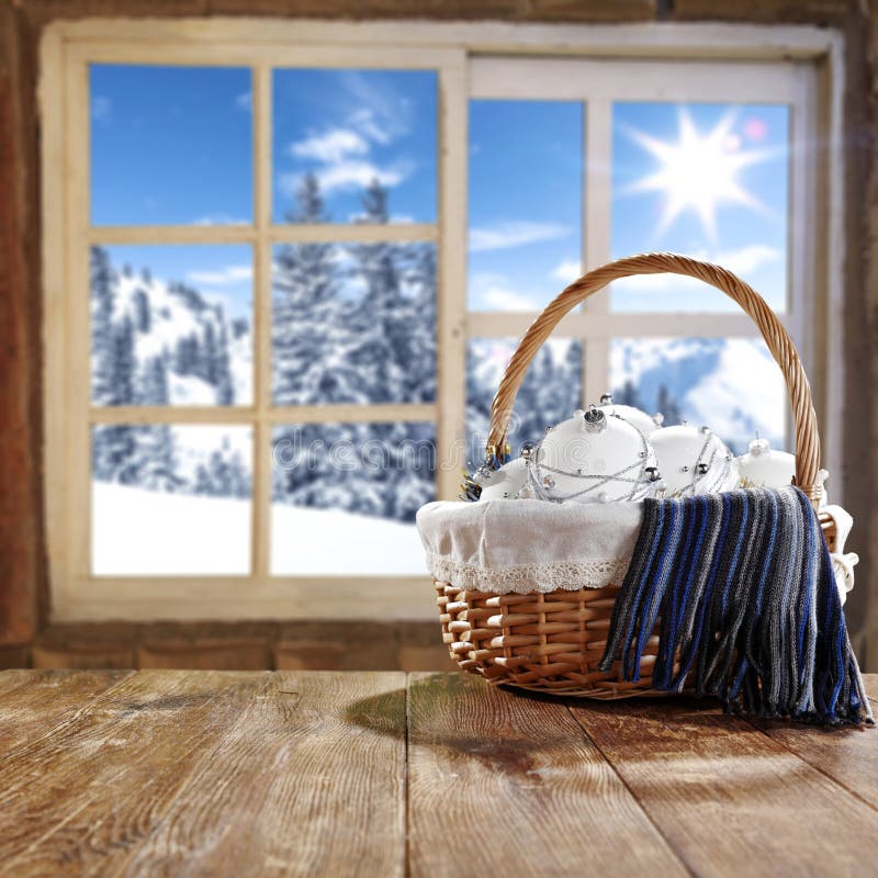 Winter Window View Background. Snowy Winter Behind the Window. Home ...