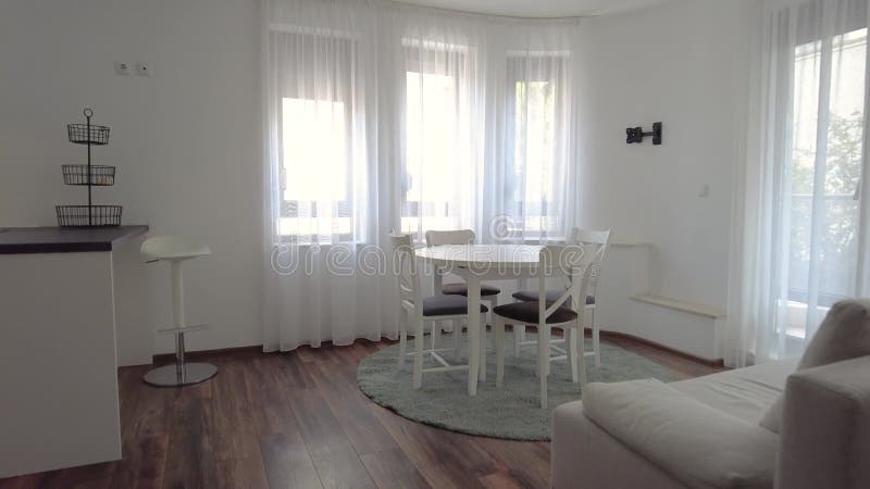 Home Interior. View of Modern Kitchen and Living Room Stock Footage ...