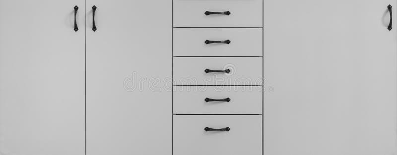 Home Interior, White Modern Kitchen Drawers and Cabinet Stock Image ...