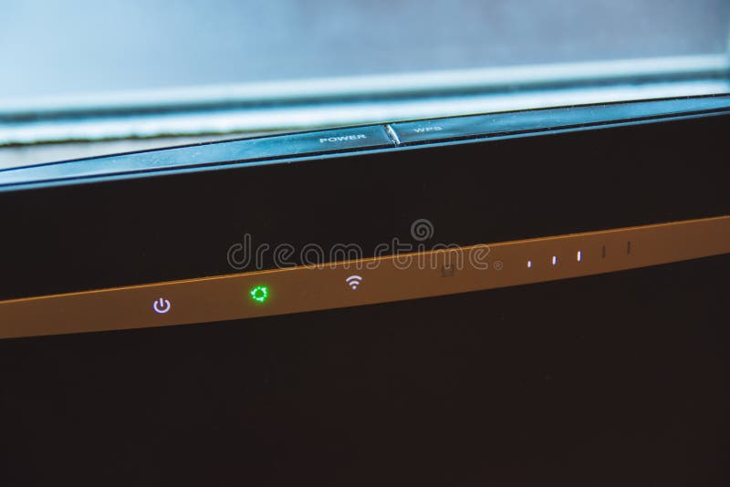 Home Internet Wifi Router and Backlit Indicators Stock Image - Image of ...