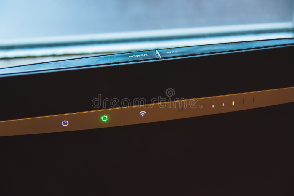 Home Internet Wifi Router and Backlit Indicators Stock Image - Image of ...