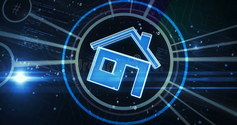 Home IOT Smart House Symbol 3d Digital Concept Stock Video - Video of ...