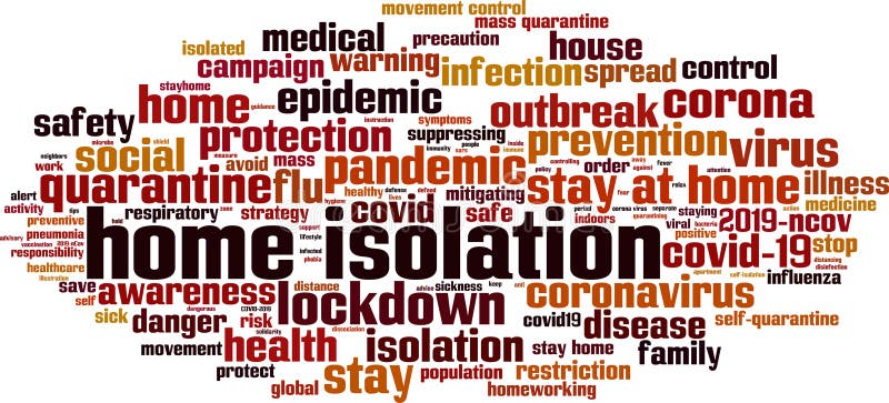 Home isolation word cloud stock vector. Illustration of quarantine ...