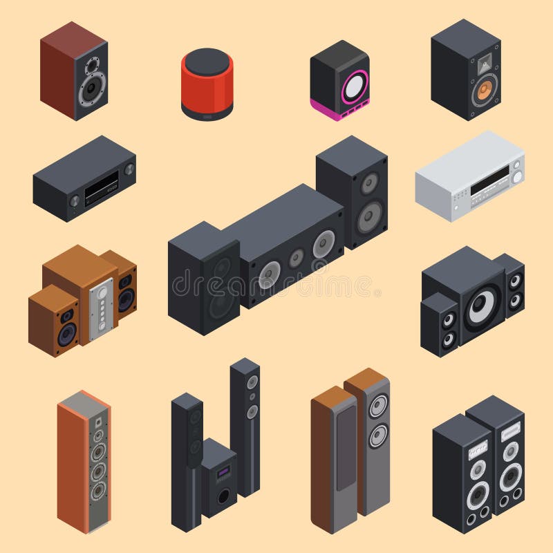 Home Isometric Sound System Stereo Acoustic 3d Vector Music