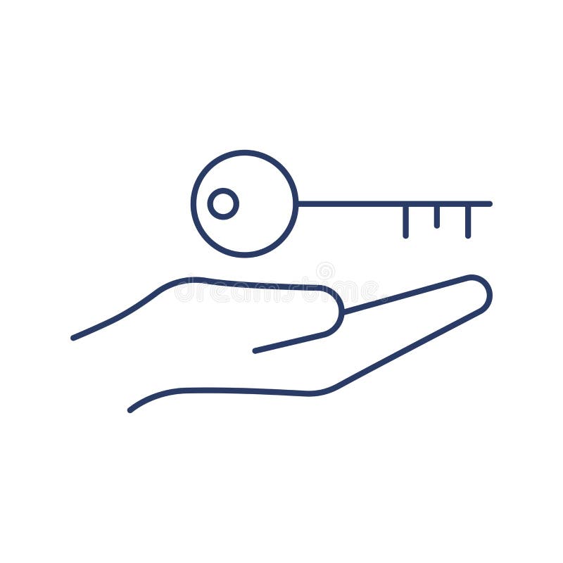 Key Handover of Key Care Icon Design, Isolated on White Background ...