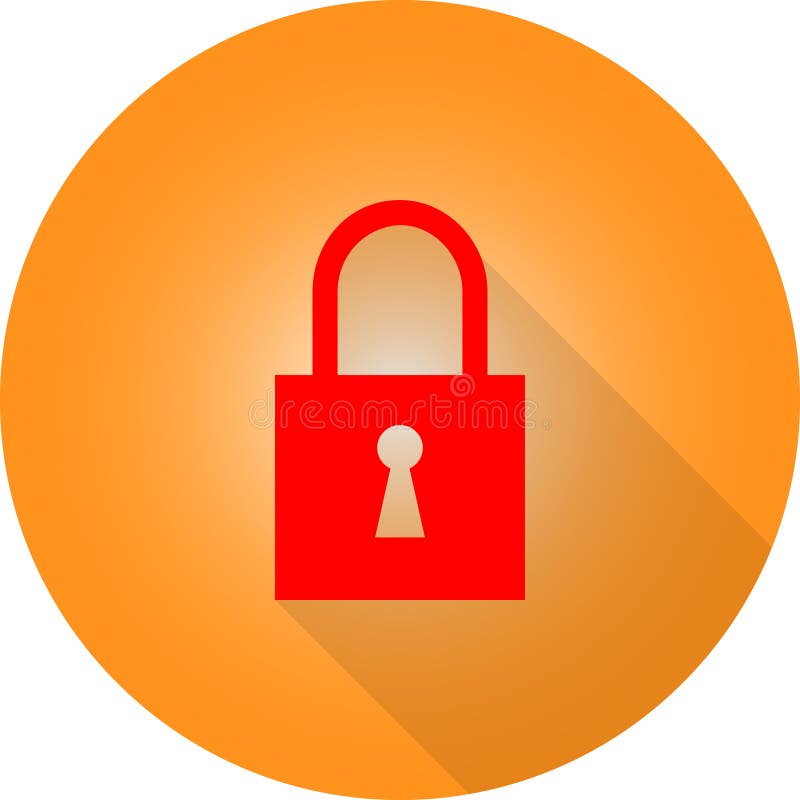 Home Key Keyhole Lock Mobile and Car Symbol in Orange Circle on White ...