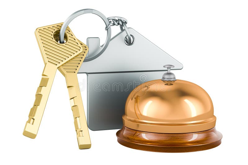 Reception Bell with Growth Bar Graph and Pie Chart, 3D Rendering Stock ...