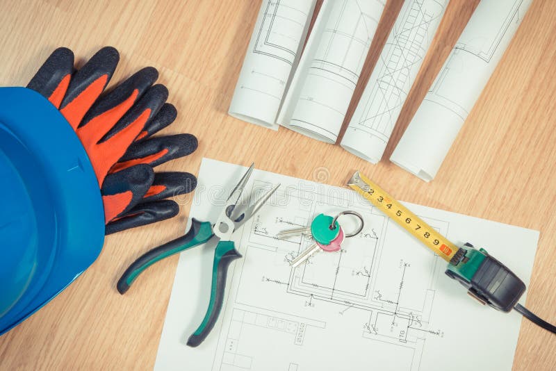 Home Keys with Electrical Diagrams or Drawings, Protective Helmet with ...