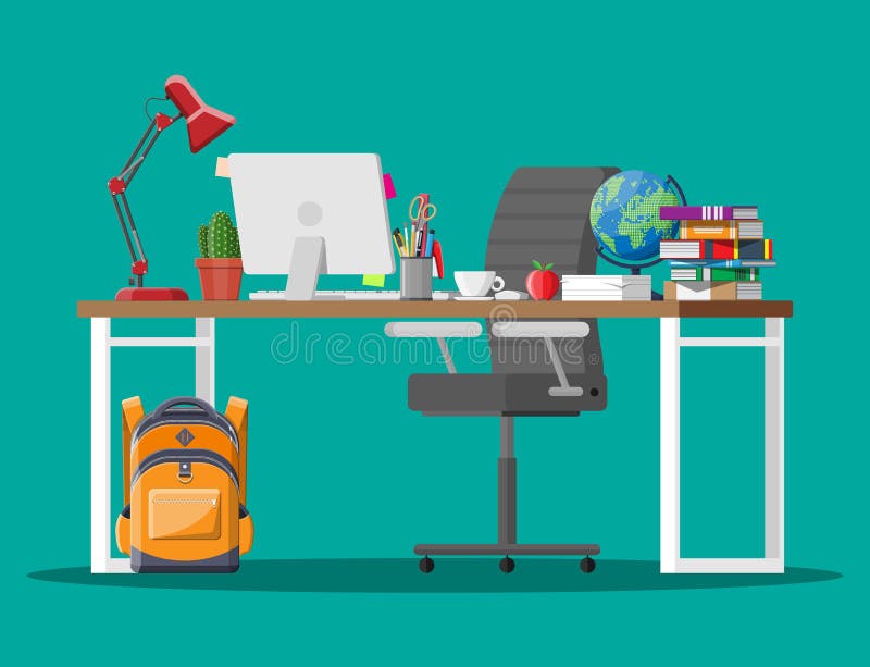 Students Learning On Desk Clipart