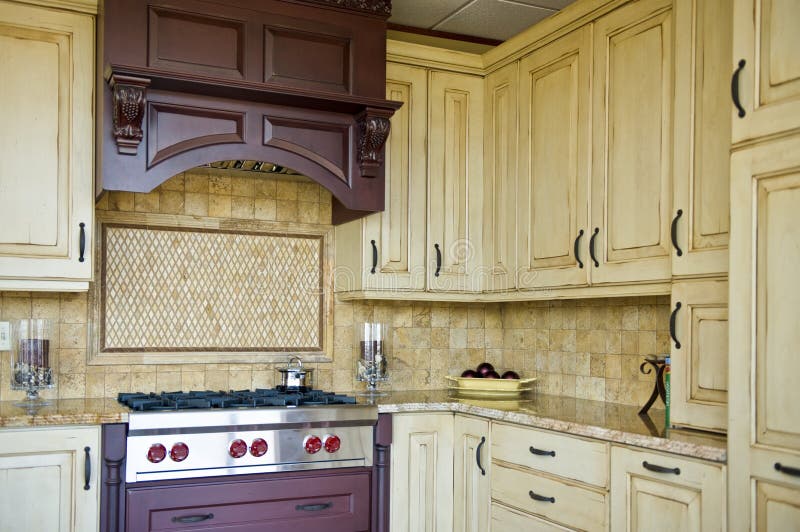 Luxurious Kitchen stock image. Image of wooden, tops, tile - 4713577