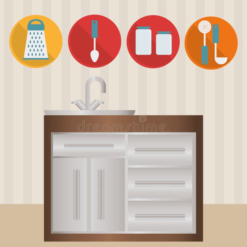 Home Kitchen icons design stock vector. Illustration of creative - 59856398